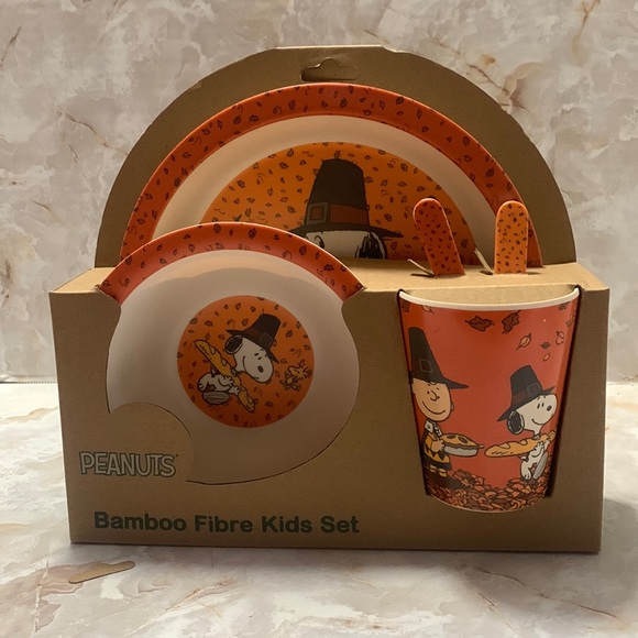 Peanuts | Dining | Peanuts Thanksgiving Theme 5 Piece Bamboo Plastic ...